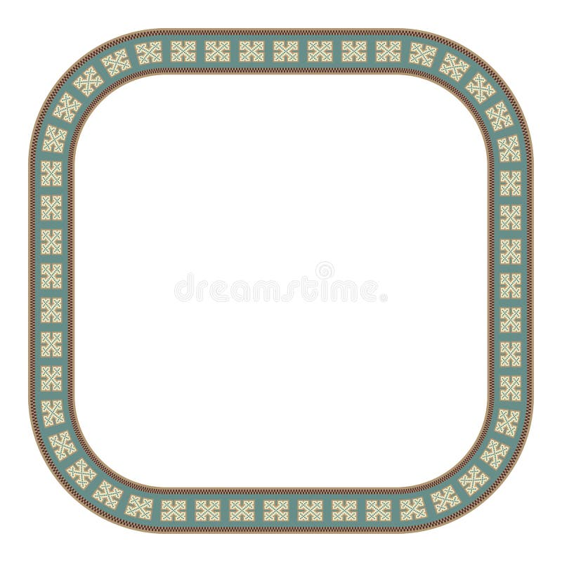 Ethnic Square Frame. Decorative Border with Mexican Textile Pattern ...