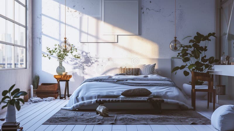 Ethnic Style Bedroom Interior Background Stock Illustrations – 388 ...