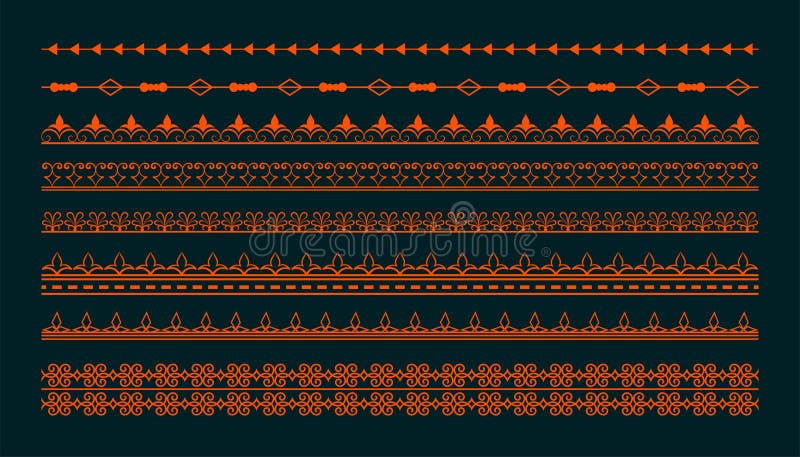 Ethnic Style Boho Pattern Border Background in Set Design Stock Vector ...
