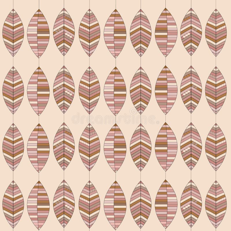 Ethnic Style. Seamless Pattern with Leaves. Doodle Style Stock ...