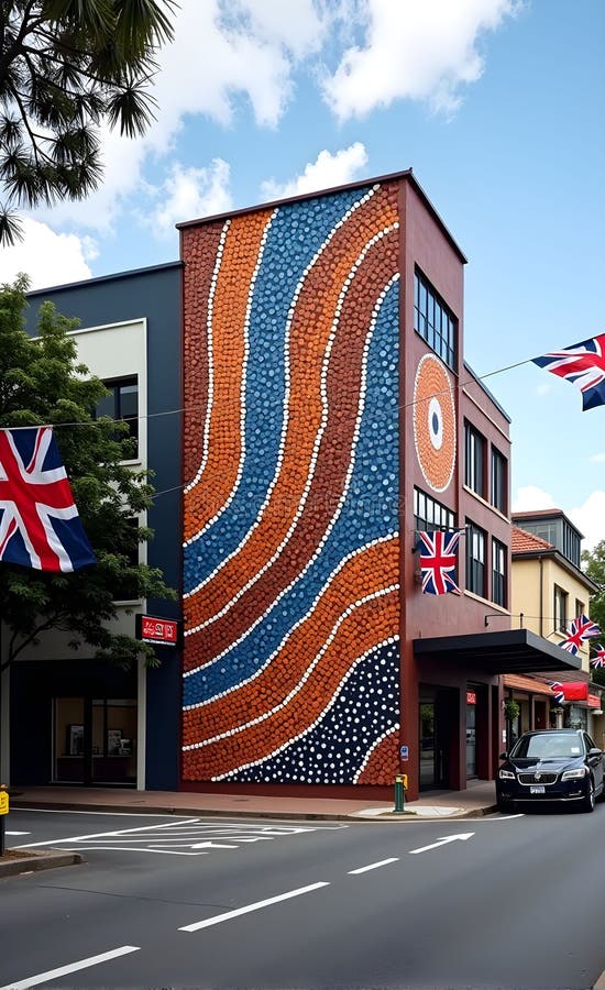 An Ethnic Style Urban Mural on the Side of a Building Stock ...