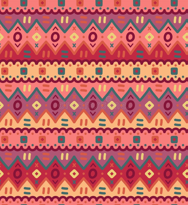 Ethnic Textile Bright Decorative Native Ornamental Striped Seamless ...