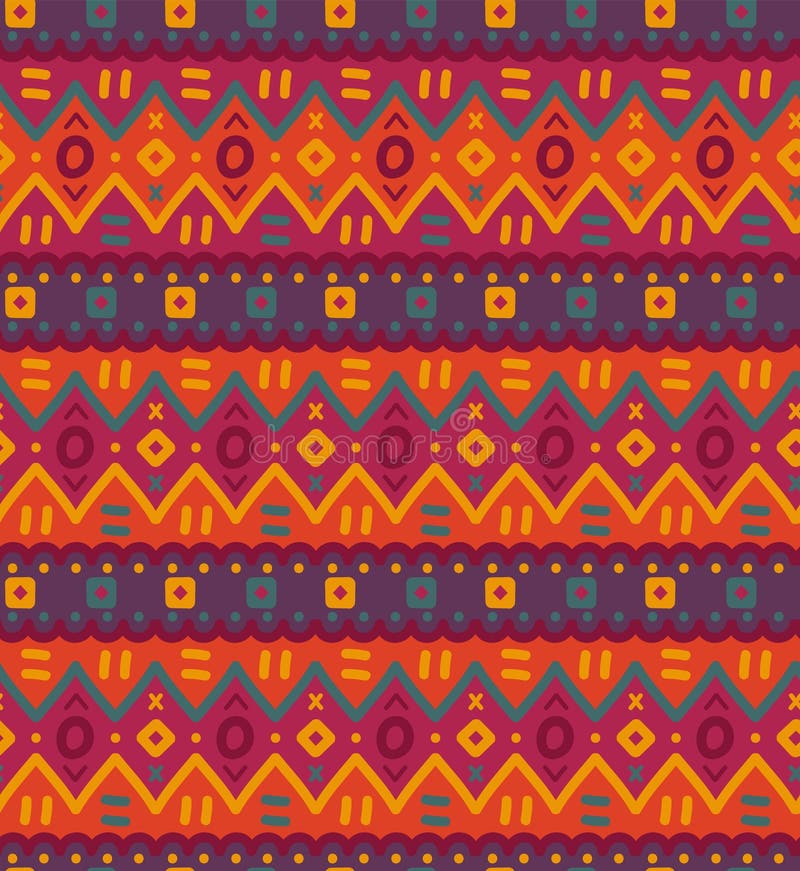 Ethnic Textile Bright Decorative Native Ornamental Striped Seamless ...