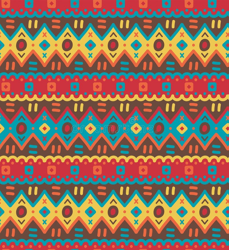Ethnic Textile Bright Decorative Native Ornamental Striped Seamless ...