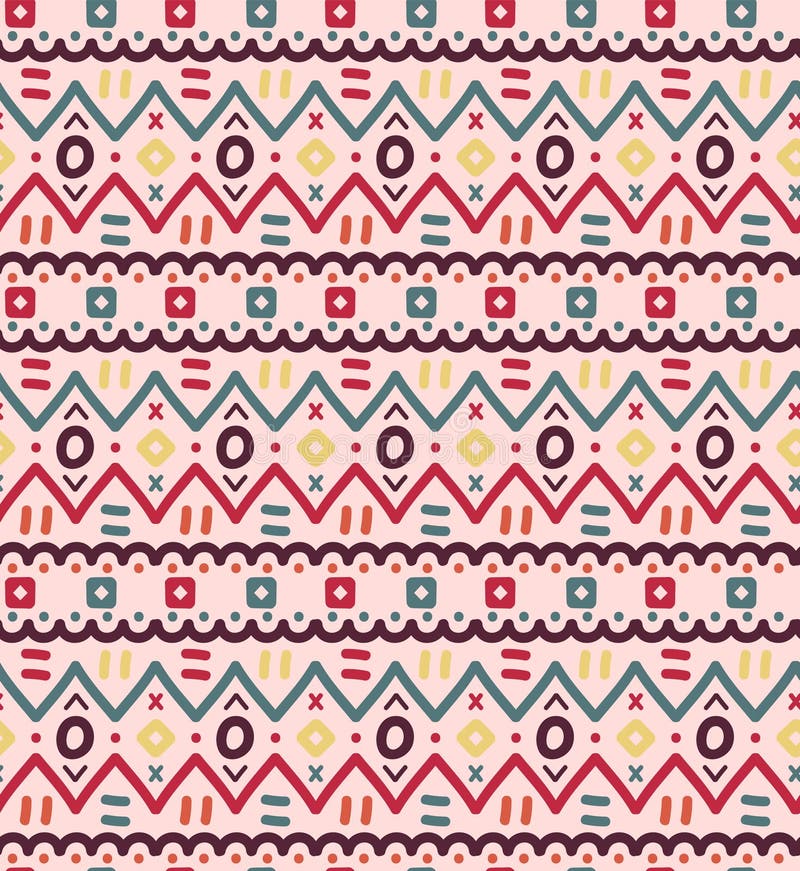 Ethnic Textile Decorative Native Ornamental Striped Seamless Pattern ...
