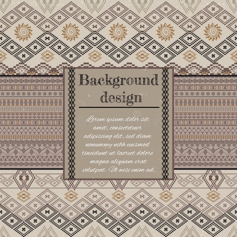 Ethnic Tribal Geometric Background with Place for Text Stock Vector ...