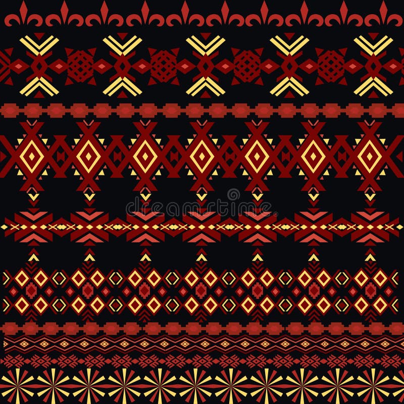 Ethnic Pattern Fabric and Geometric Patterns Stock Illustration ...