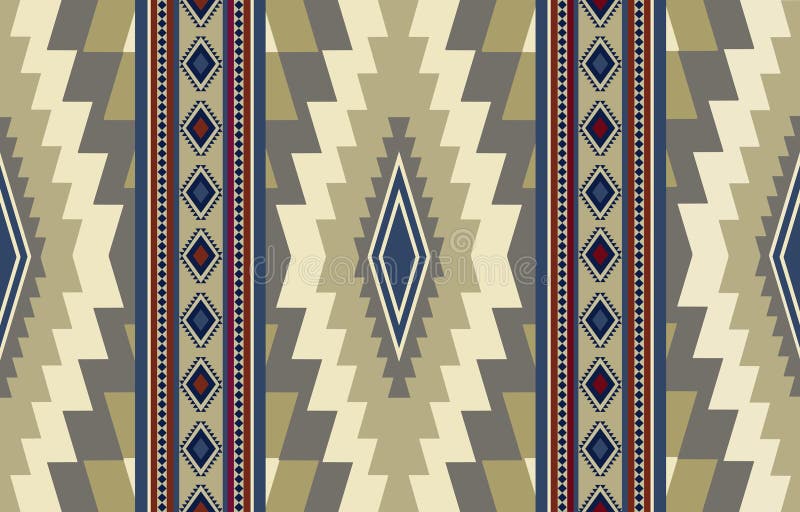 Ethnic Tribal Traditional Beige Aztec Diamond Pattern Stock Vector ...