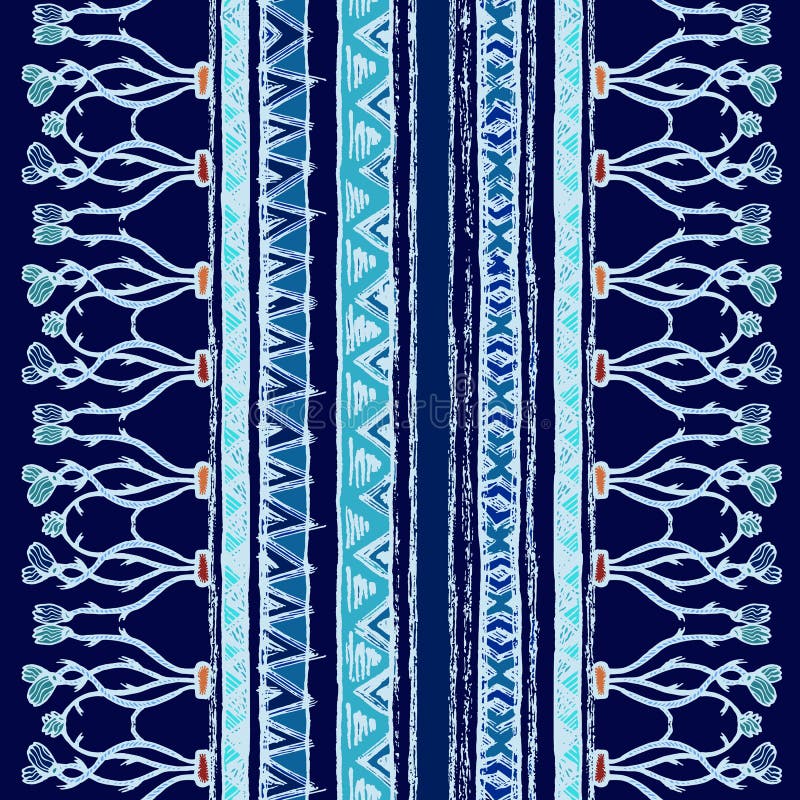 Ethnic Vertical Pattern with Lines and Zigzags Stock Vector ...