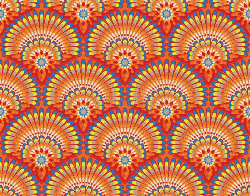 Colorful Japanese Fan Seamless Pattern Stock Vector - Illustration of ...