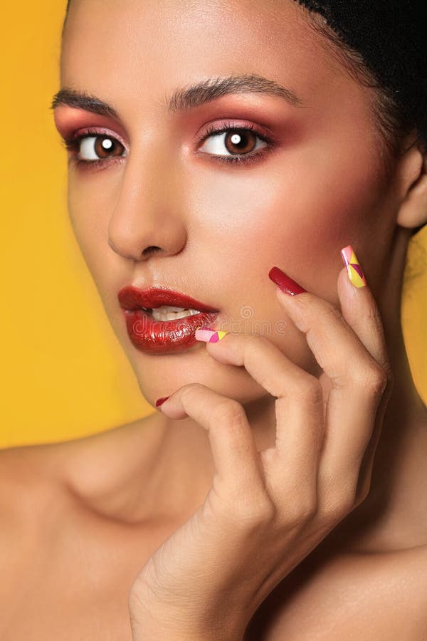 Ethnic Woman with High End Make Up Stock Image - Image of lady, female ...