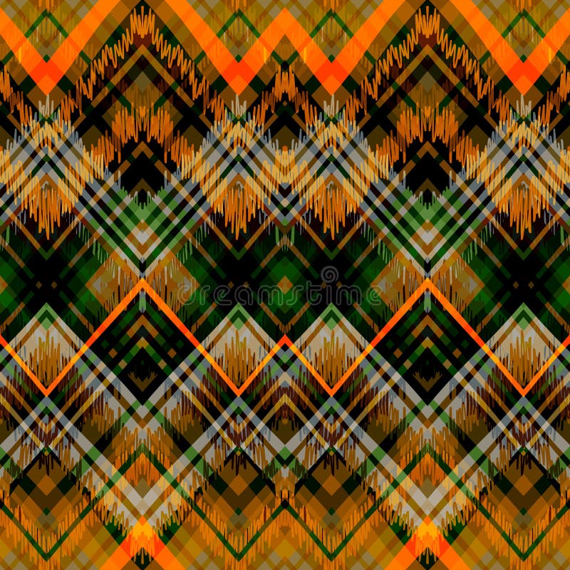 Ethnic Zigzag Pattern in Retro Colors, Aztec Style Seamless Vector ...