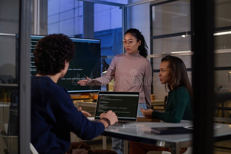 Young Programmers Having Meeting in Evening Stock Image - Image of ... Young Programmers Having Meeting in Evening Stock Image - Image of ...