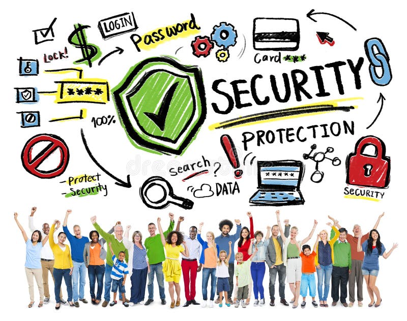 Ethnicity People Cheerful Winning Security Protection Concept Stock ...