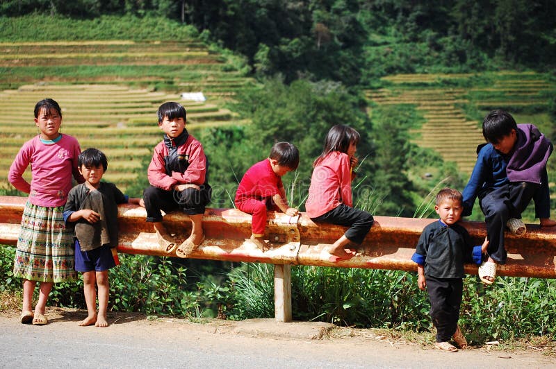 Ethnische Hmong-Kinder in Sapa, Vietnam Redaktionelles Stockfoto - Bild ...