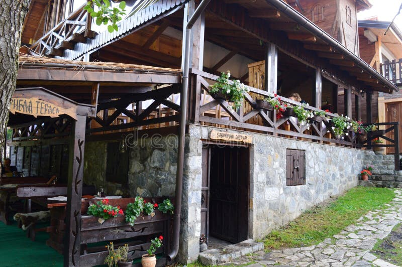 Ethno Restaurant by the Lake Editorial Stock Image - Image of lake ...