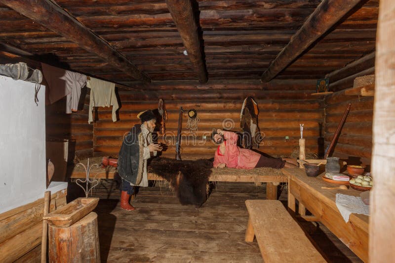 Ethnographic Museum Taltsy. Interior Decoration of a Peasant Hut ...