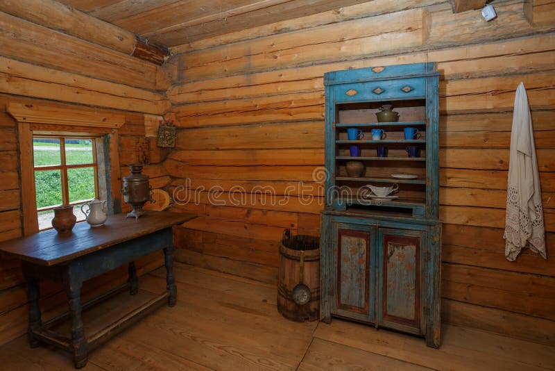 Ethnographic Museum Taltsy. Interior Decoration of a Peasant Hut ...