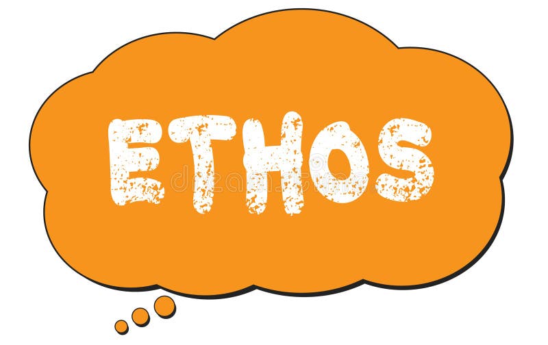 ETHOS Text on Red Orange Ribbon Stamp Stock Illustration - Illustration ...