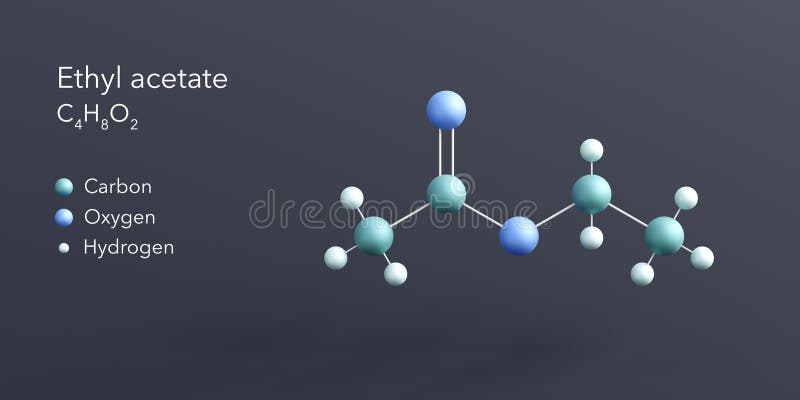 Ethanol, Ethyl Acetate, Alcohol. Molecular Structure 3d Rendering ...
