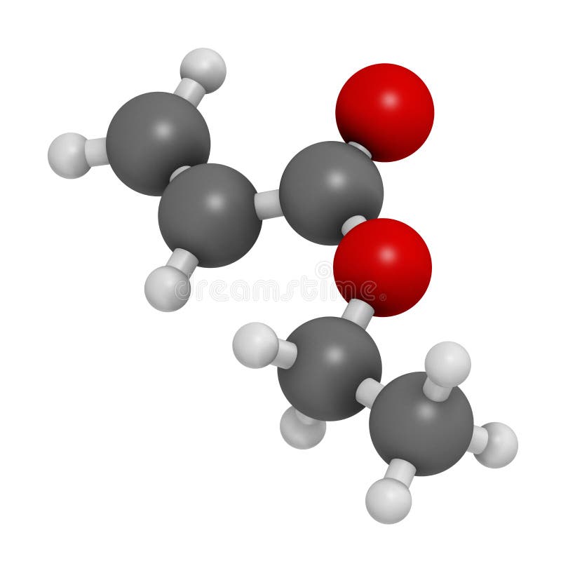 Ethyl Acrylate Molecule. 3D Rendering Stock Illustration - Illustration ...