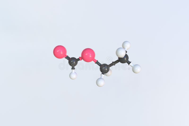 Ethyl Formate Molecule Isolated Molecular Model 3d Rendering Stock
