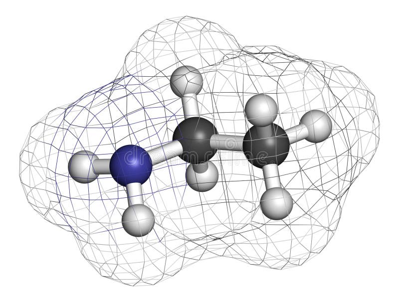 Ethylamine Molecule, Ball-and-stick Molecular Model. Chemical 3d ...