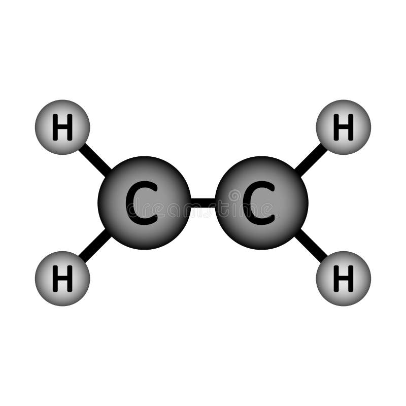 Ethyleen C2h4-moleculaire Structuur Van Organische Verbindingen Vector ...