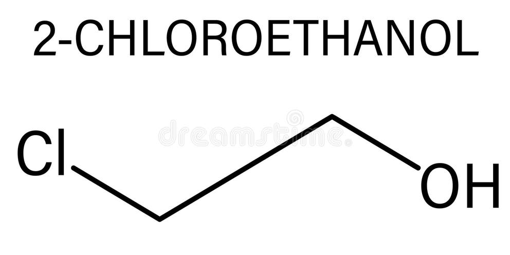 Ethylene Chlorohydrin or 2-Chloroethanol Molecule Stock Vector ...