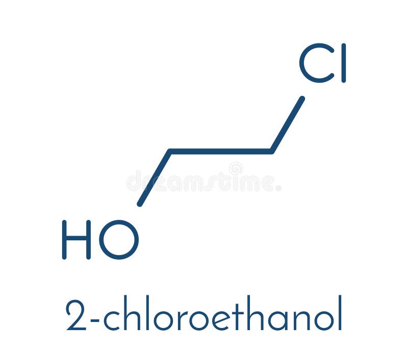 Ethylene Chlorohydrin or 2-Chloroethanol Molecule. Skeletal Formula ...