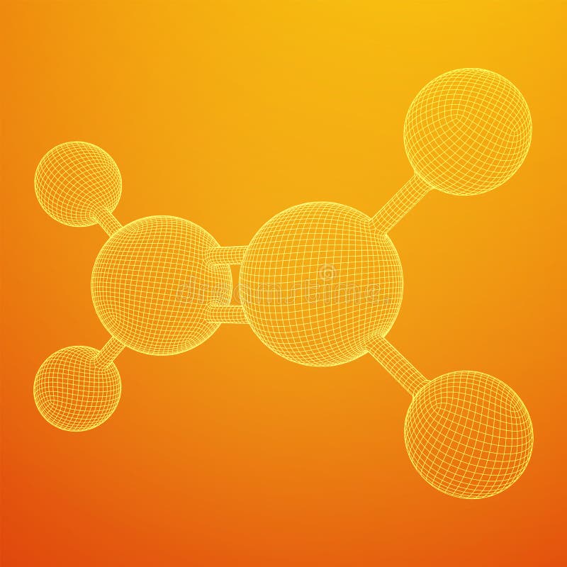 Ethylene ethene molecule. stock vector. Illustration of polyethylene ...