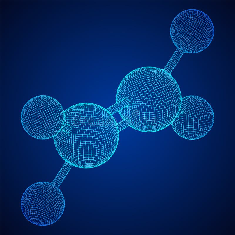 Ethylene ethene molecule. stock vector. Illustration of formula - 173964339