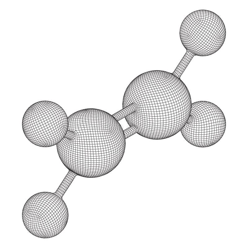 Ethylene ethene molecule. stock vector. Illustration of alkene - 173964256