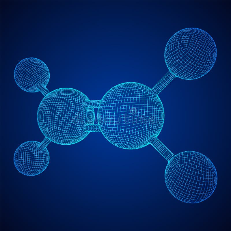 Ethylene ethene molecule. stock vector. Illustration of hormone - 174716438