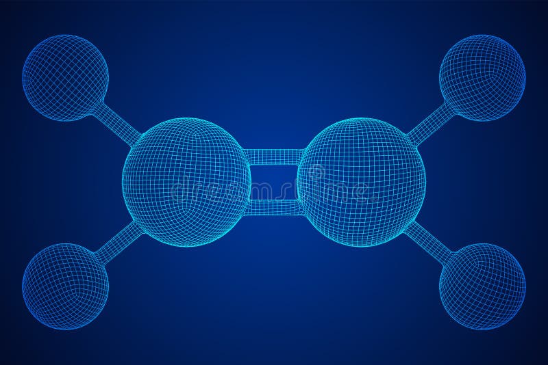 Ethylene ethene molecule. stock vector. Illustration of ethylene ...