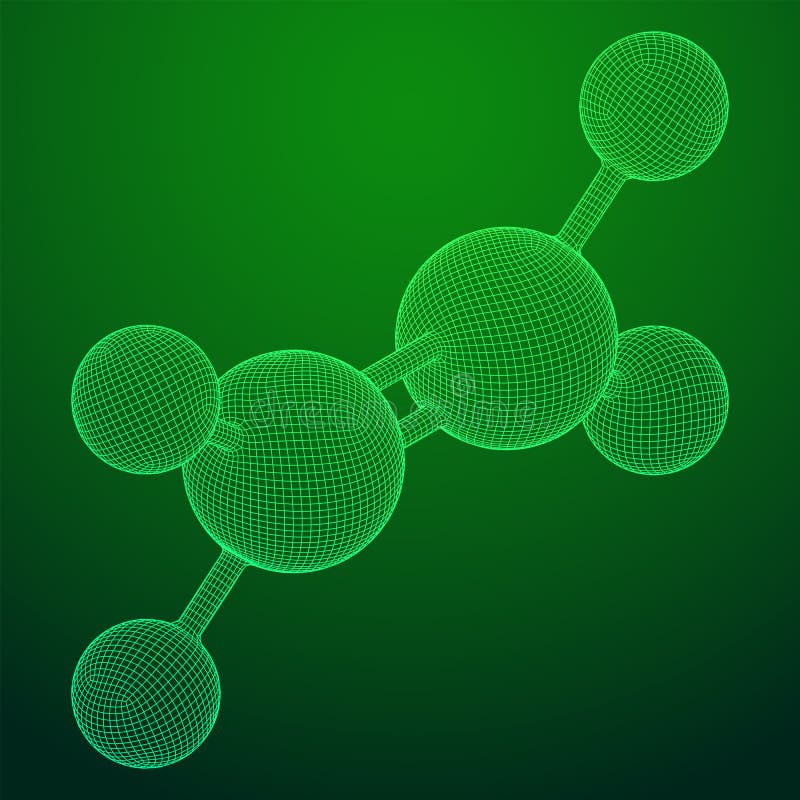 Ethylene ethene molecule. stock vector. Illustration of hydrogen ...