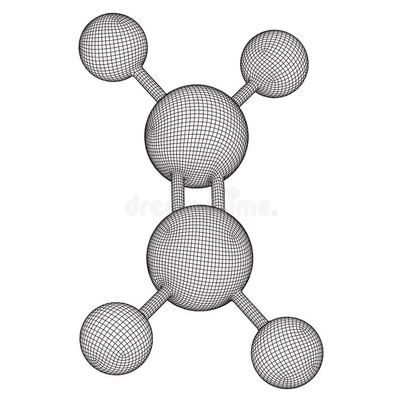 Ethylene ethene molecule. stock vector. Illustration of chemistry ...