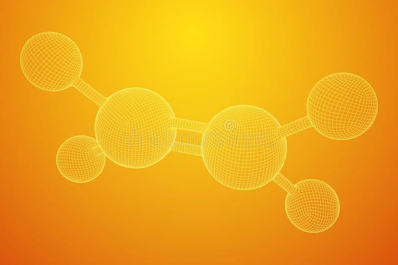 Ethylene ethene molecule. stock vector. Illustration of element - 177347212