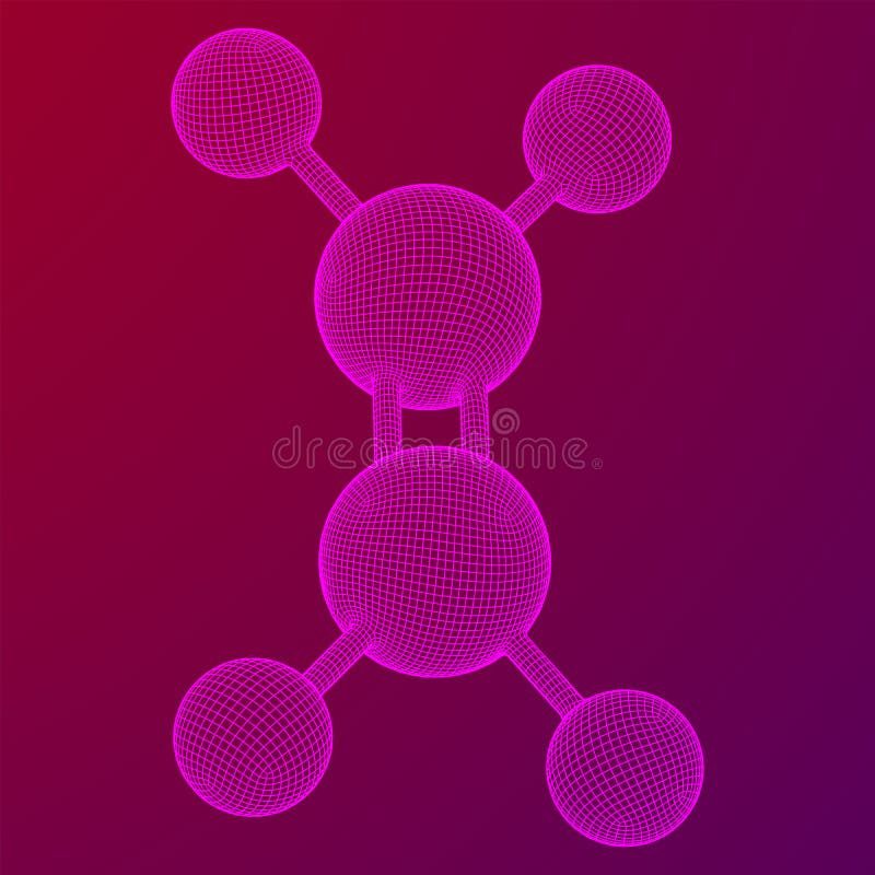 Ethylene ethene molecule. stock vector. Illustration of atoms - 177481344