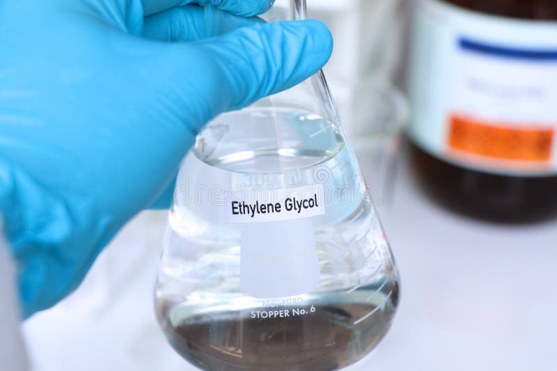 Ethylene Glycol in Container, Chemical Analysis in Laboratory Stock ...