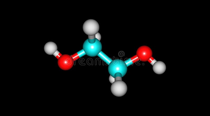 Ethylene Glycol Molecular Structure Isolated on Black Stock ...