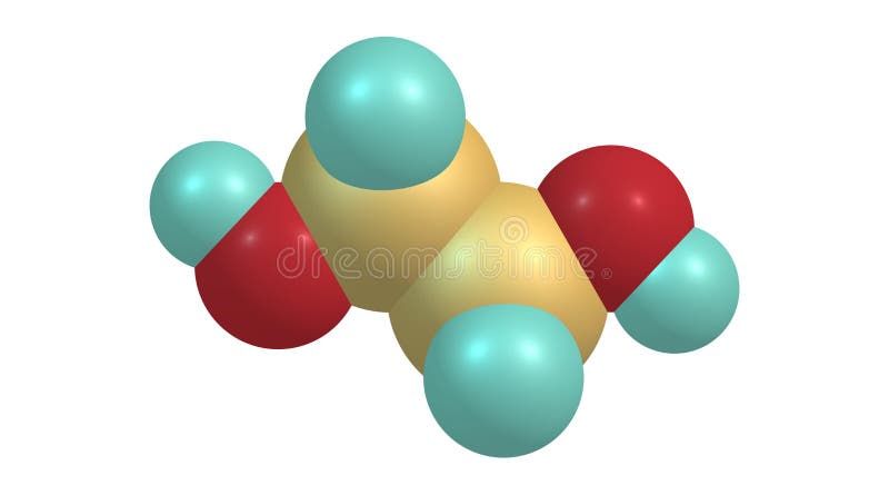 Ethylene Glycol Molecular Structure Isolated on White Stock ...