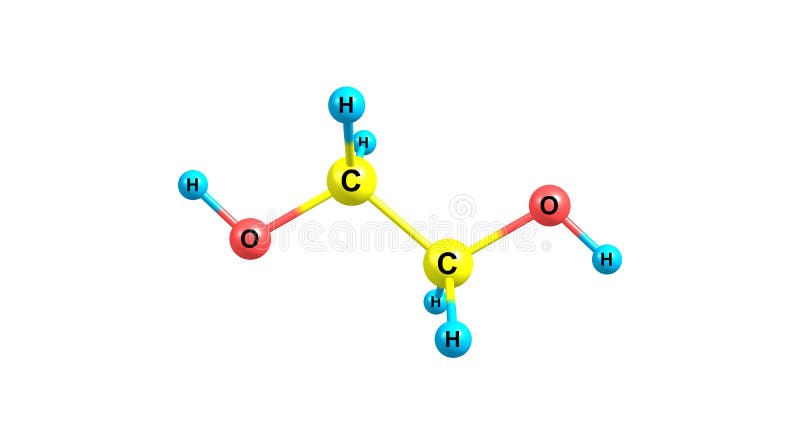 Ethylene Glycol Molecular Structure Isolated on White Stock ...