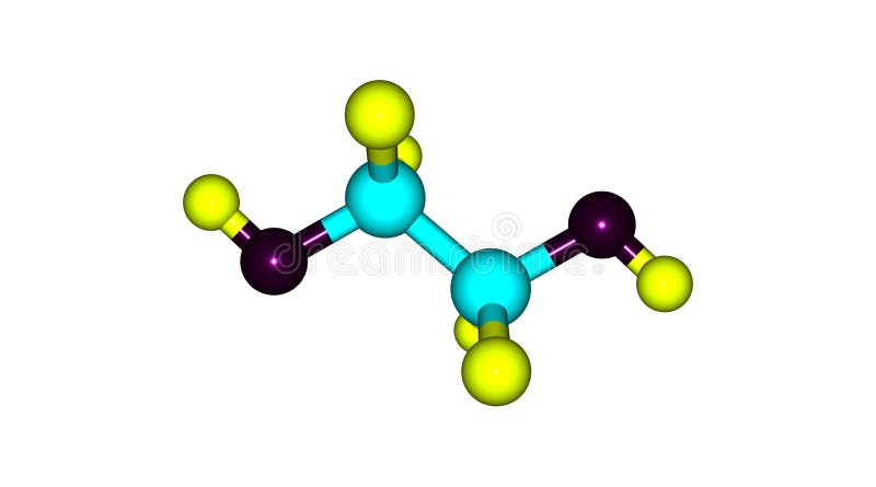 Ethylene Glycol Molecular Structure Isolated on White Stock ...