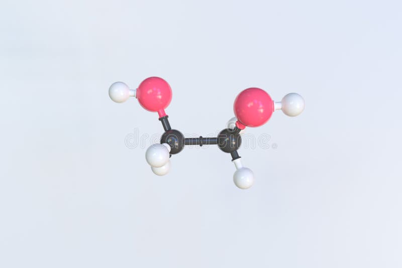 Ethylene Glycol Molecule Made with Balls, Scientific Molecular Model ...