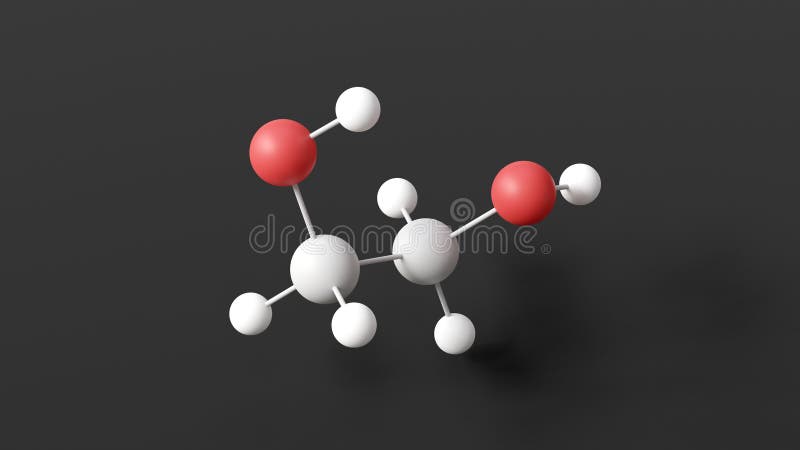 Ethylene Glycol Molecule, Molecular Structure, Ethane-1.2-diol, Ball ...