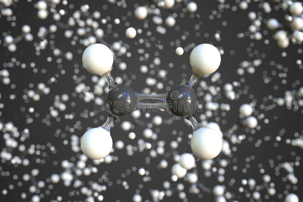 Ethylene Molecule Made with Balls, Scientific Molecular Model. Chemical ...