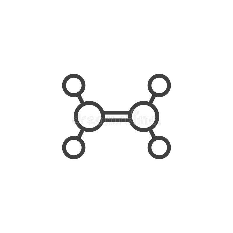 Ethylene Molecule Structure Line Icon Stock Vector - Illustration of ...