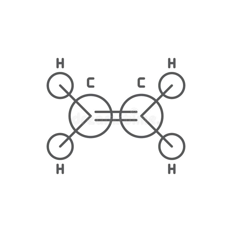 Ethylene Molecule Structure Vector Icon Symbol Isoalted on White ...