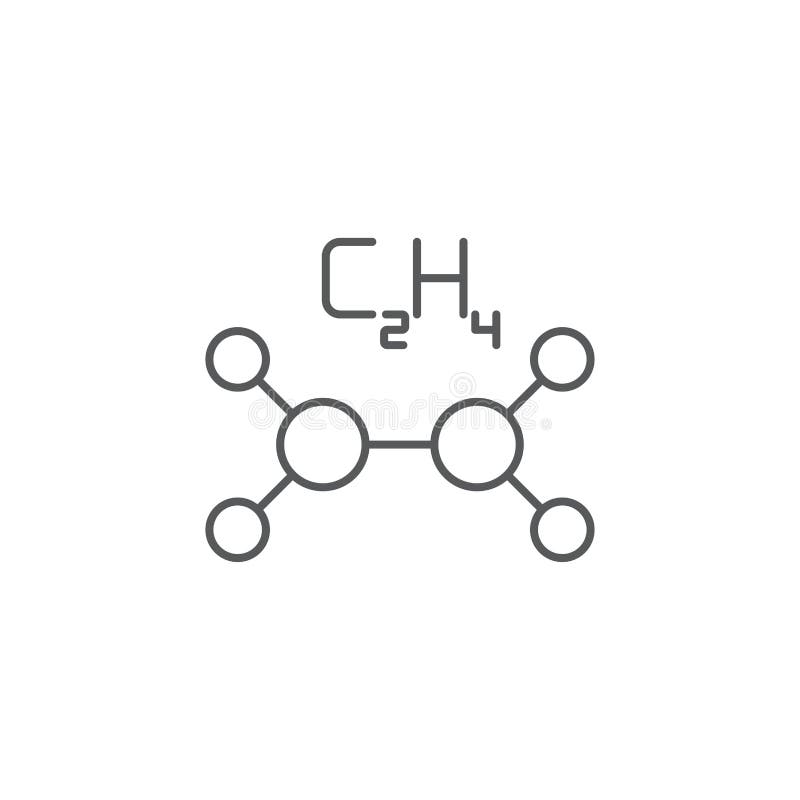Ethylene Molecule Structure Vector Icon Symbol Isoalted on White ...